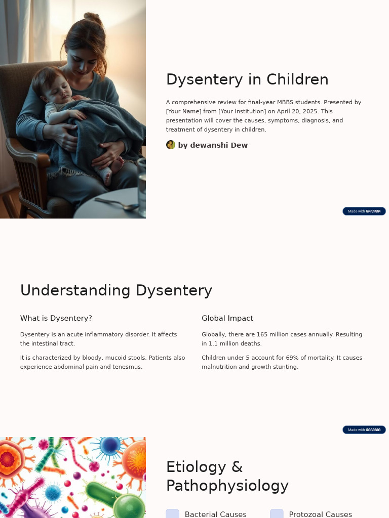 Dysentery in Children: Causes & Treatment | PDF | Diarrhea | Medical ...