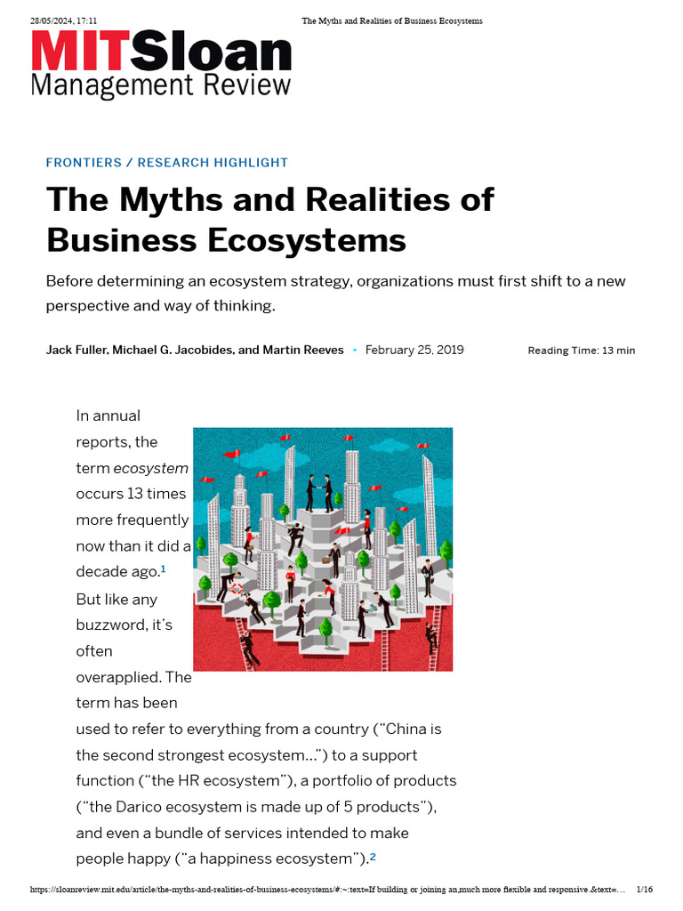 The Myths and Realities of Business Ecosystems | PDF | Supply Chain | Business