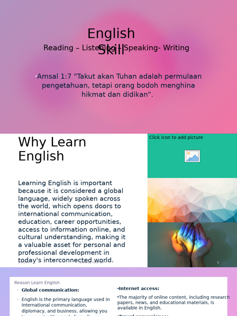 Why Learn English-Verb | PDF | Learning | Human Communication