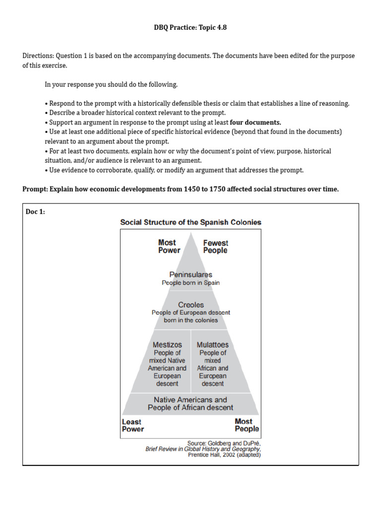 DBQ Practice: Topic 4.8 | PDF | Slavery | European Colonization Of The ...