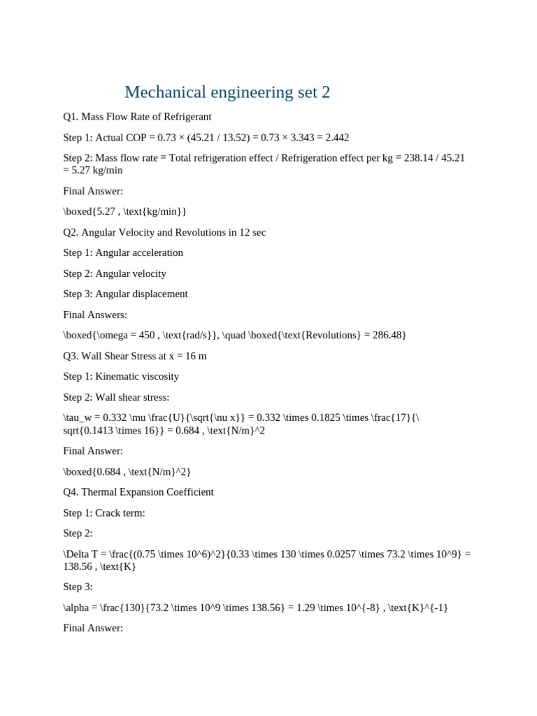 Mechanical Engin | PDF