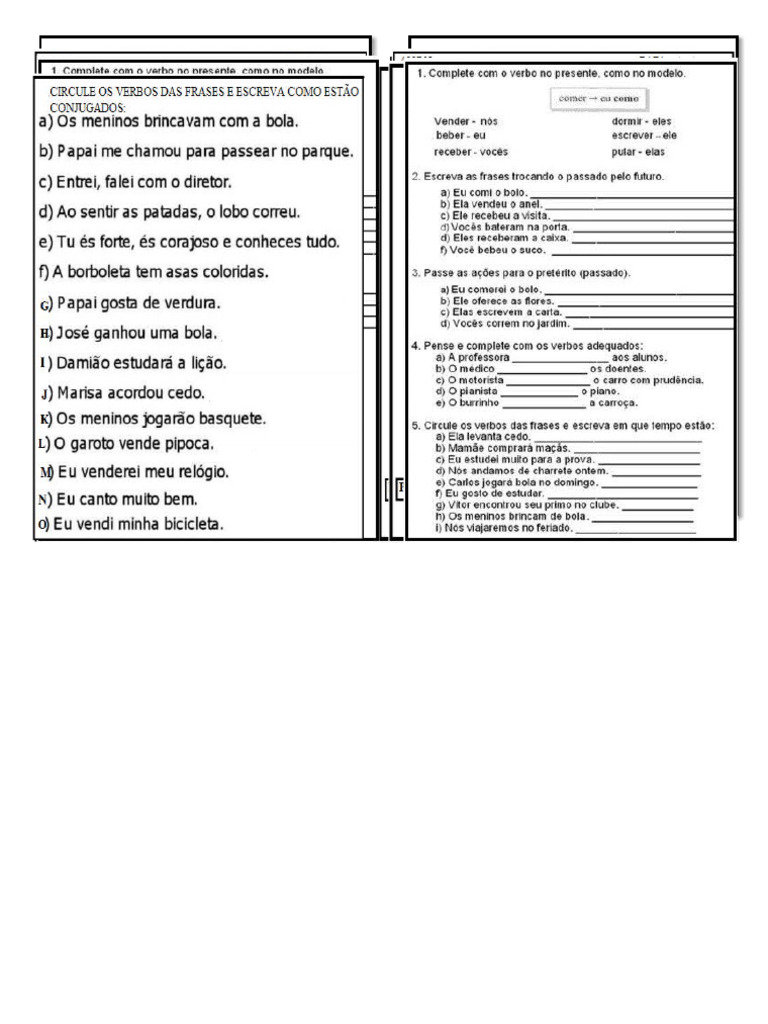 Ativ. 2°B. Adjet. Verbo | PDF