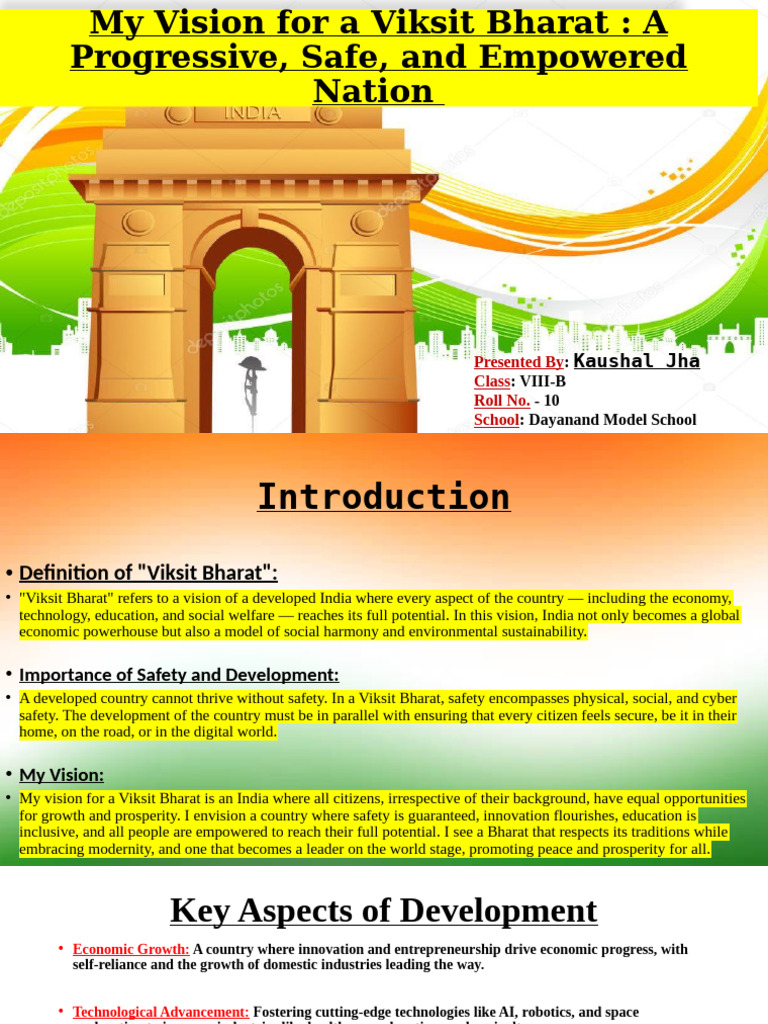 My Vision For A Viksit Bharat | PDF | Infrastructure | Computer Security