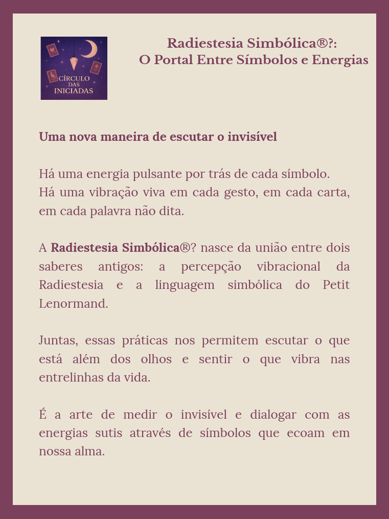 Radiestesia Simbólica: Escutando o Invisível | PDF