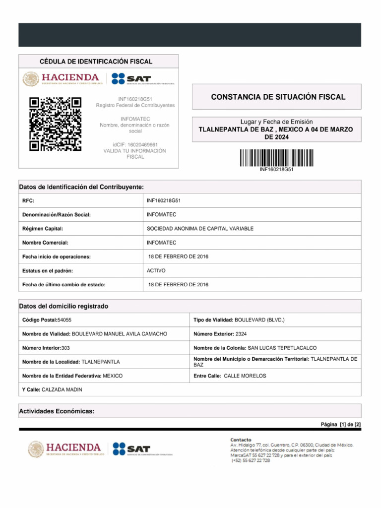 Constancia Infomatec | PDF