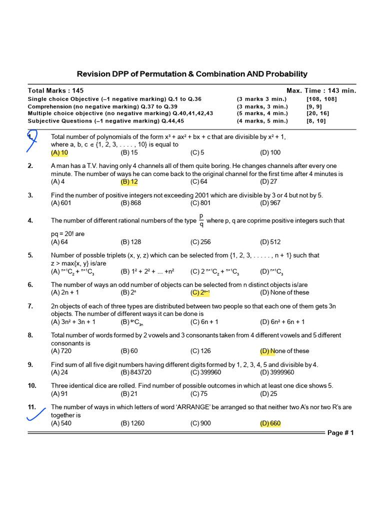 10 PNC and Prob 2 | PDF | Odds | Probability