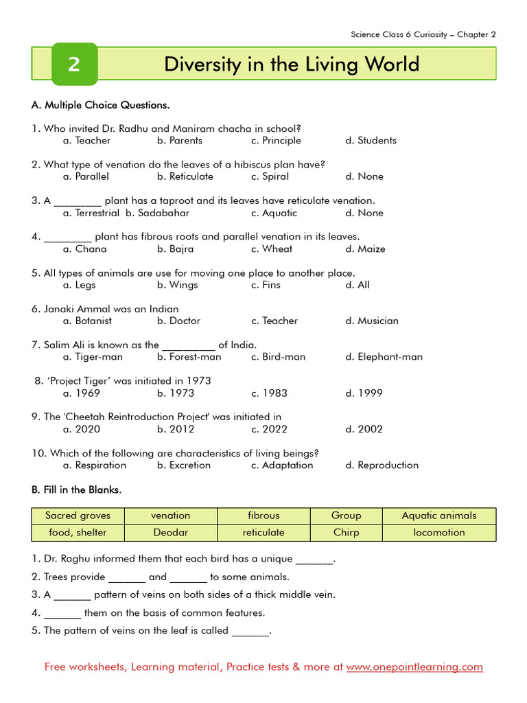 Class 6 Science Chapter 2 Diversity in The Living World | PDF | Leaf ...