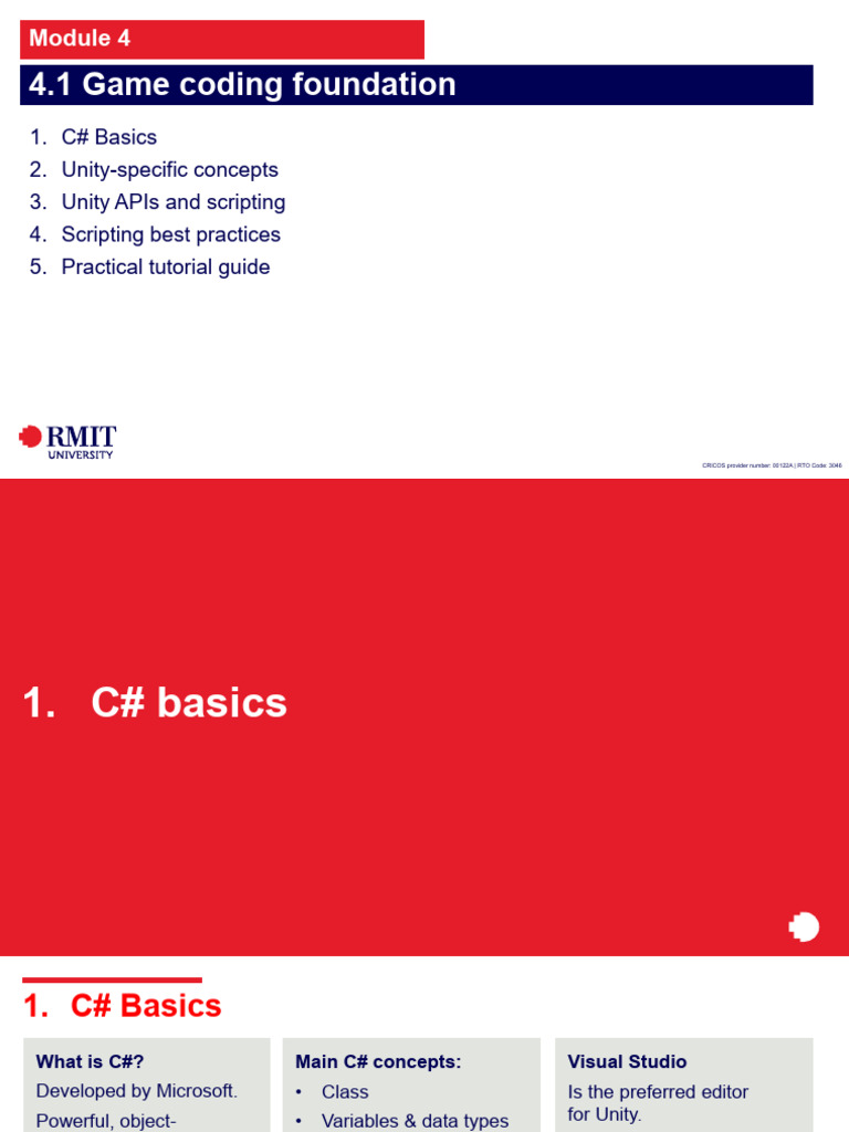 Unity 2020 Game Development Basics | PDF | Boolean Data Type | C Sharp ...