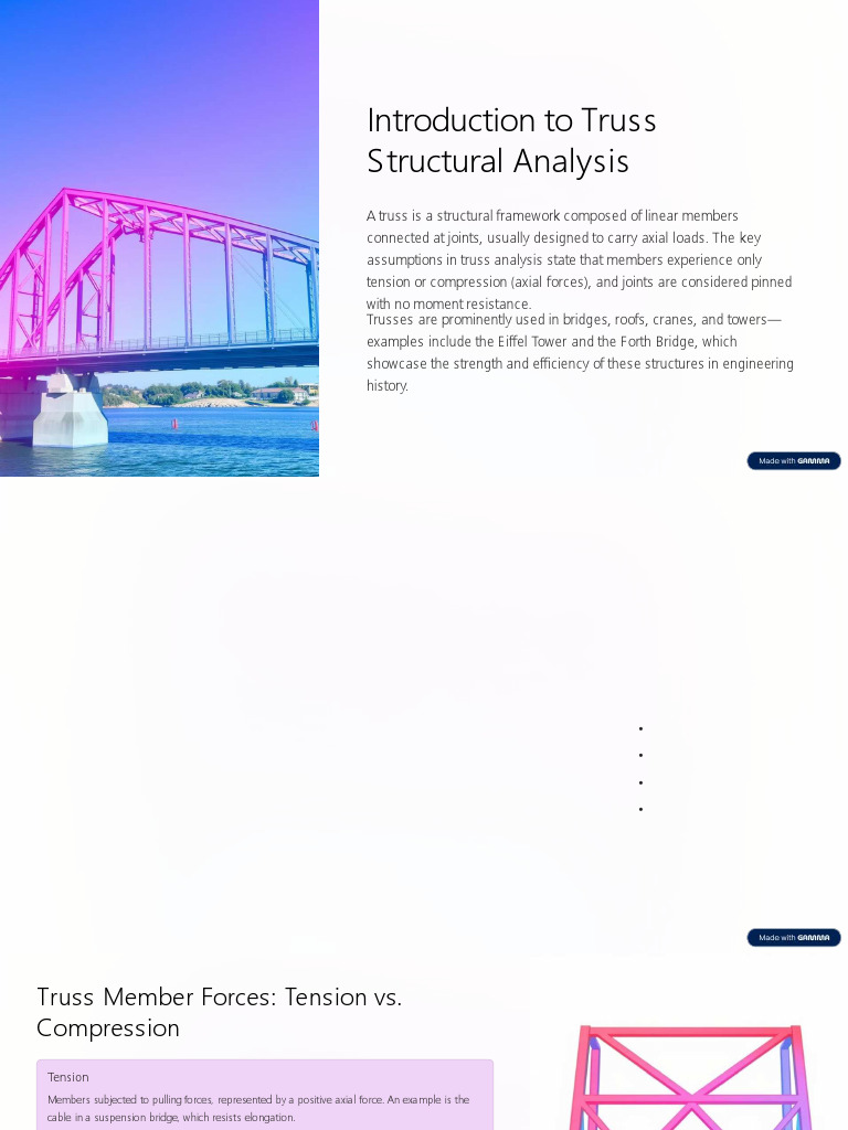 Introduction To Truss Structural Analysis | PDF | Truss | Structural Analysis