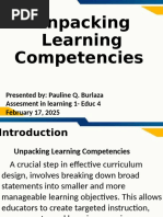 Unpacking Learning Competencies | PDF | Learning | Knowledge