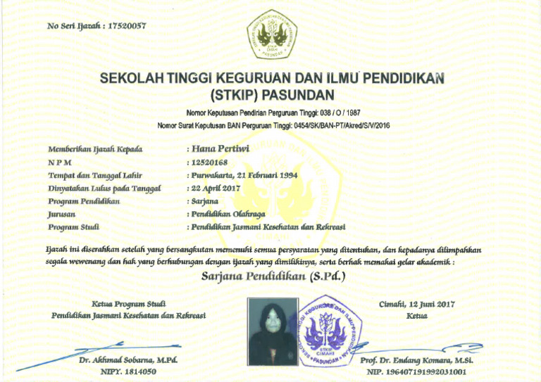 IJAZAH Hanapertiwi | PDF