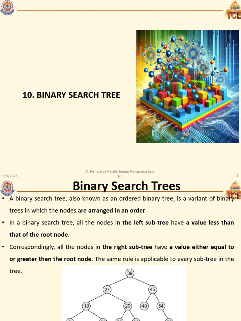 9 23ec60 Data Structures And Algorithms Kir Binary Search Tree Pdf Algorithms Computer