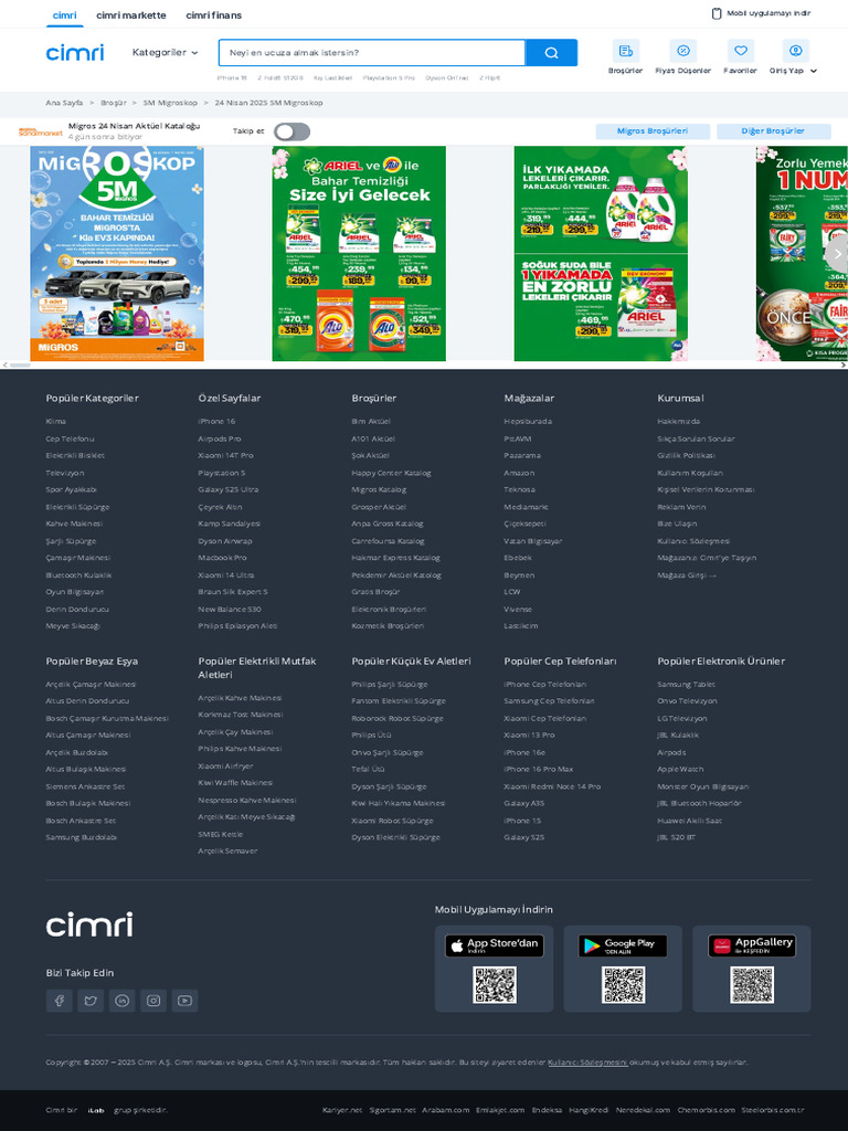 Migros 24 Nisan Aktüel Kataloğu & Broşürü - Cimri | PDF