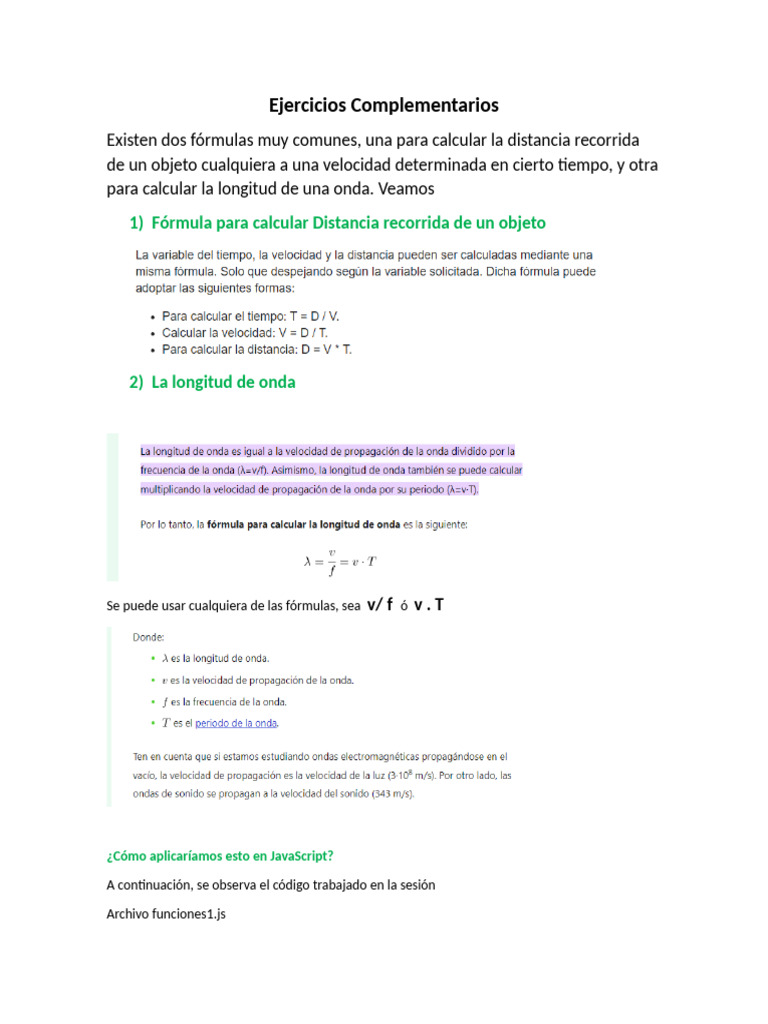 Ejercicios Complementarios | PDF