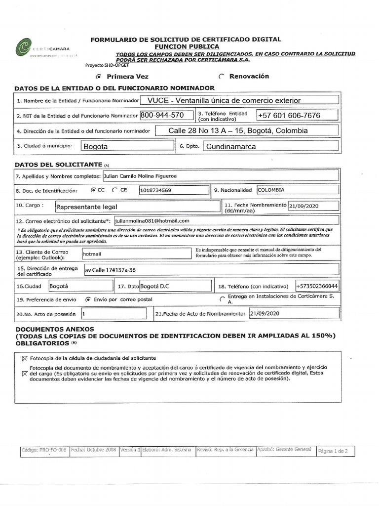 Anexo 2-FIRMA DIGITAL VUCE LLANTAS | PDF