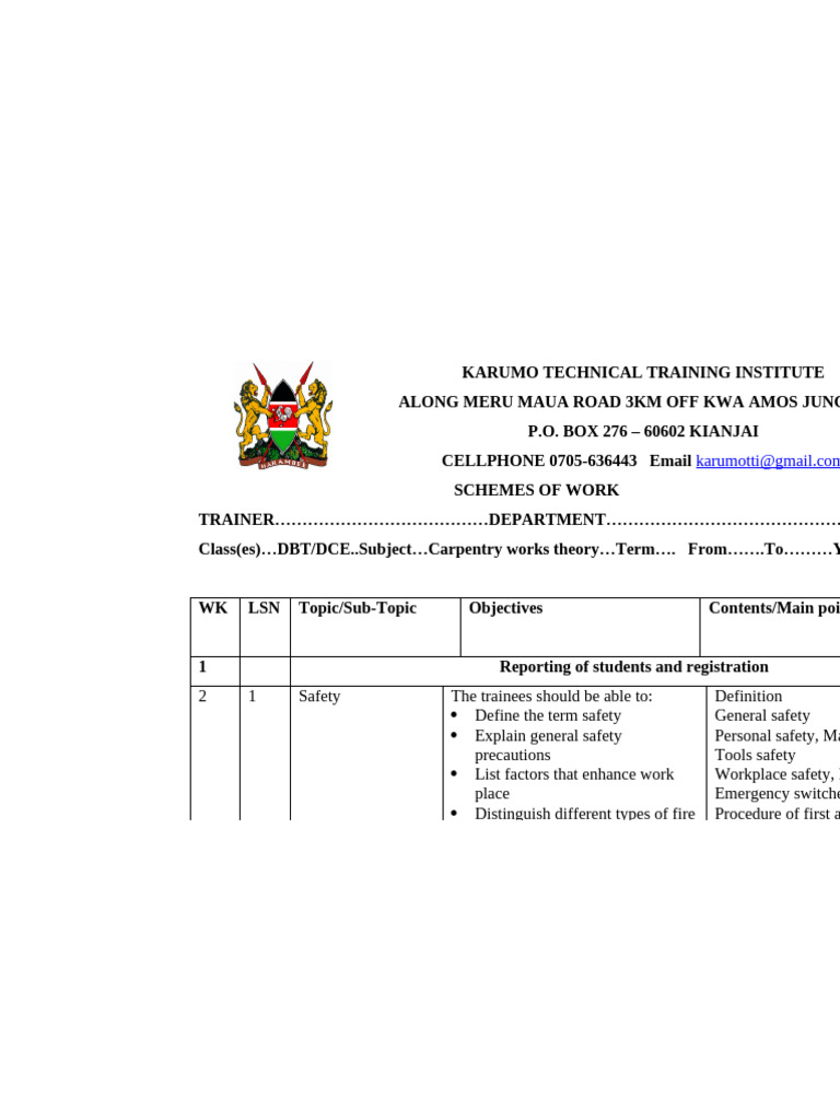 Carpentry Works Theory | PDF