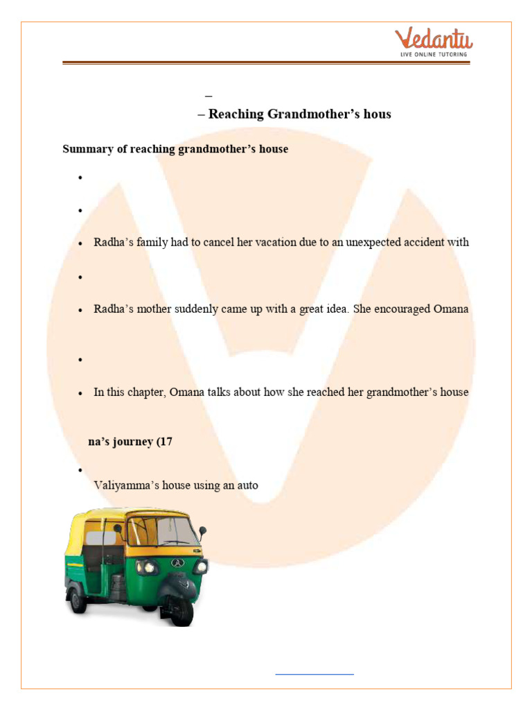 Reaching Grandmother's House Class 4 Notes CBSE EVS Chapter 8 (PDF ...