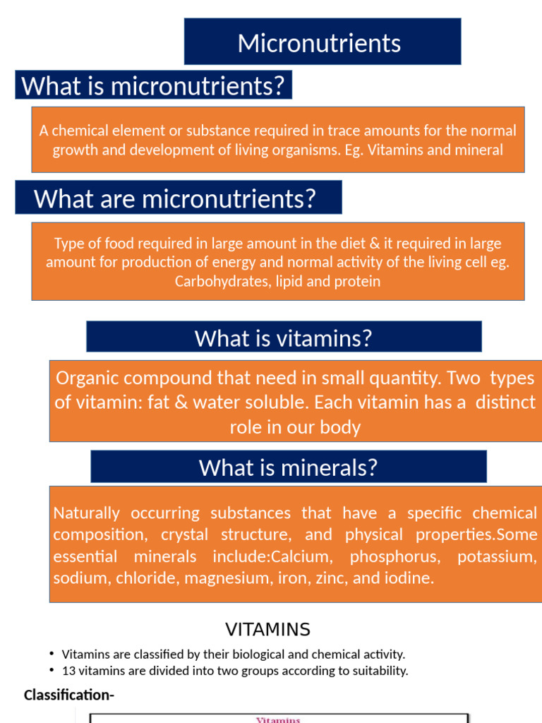 Understanding Micronutrients: Vitamins & Minerals | PDF | Blood | Vitamin