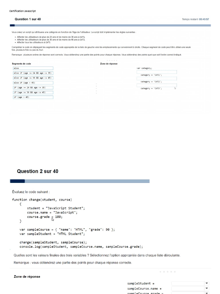 Certification Javascript Exame 01 (002) | PDF