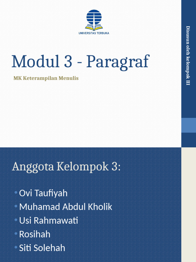 Mk Keterampilan Menulis Modul 3 Paragraf Pdf