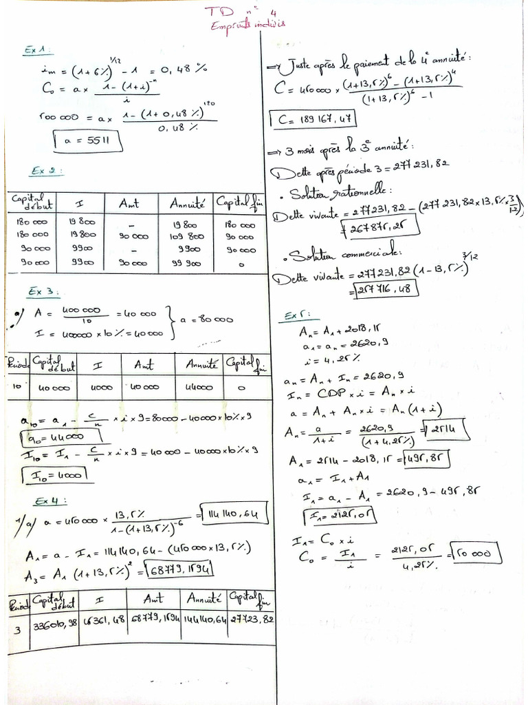 Correction TD 4&5 Maths Fin | PDF