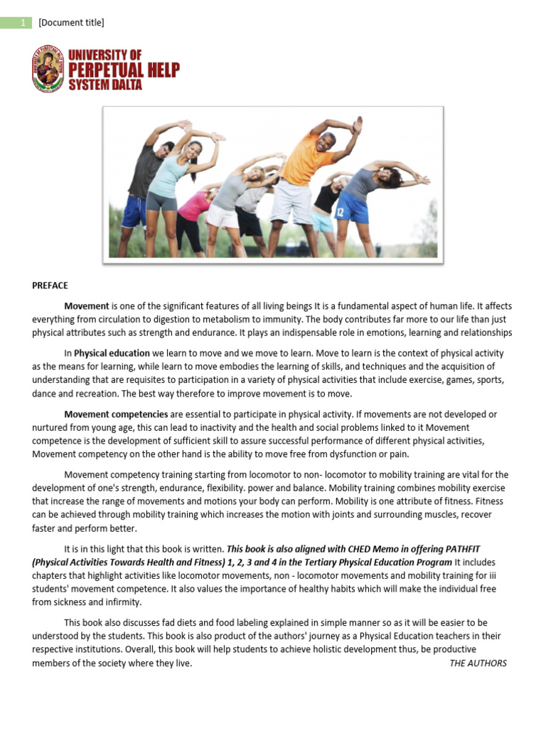 1 Prelim Handout Pathfit New 2024 Edited | PDF | Anatomical Terms Of ...