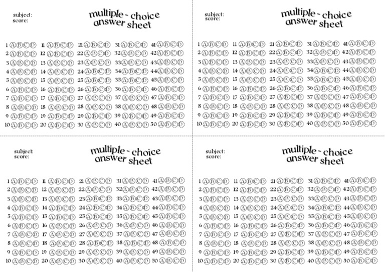Multiple - Choice Answer Sheet | PDF