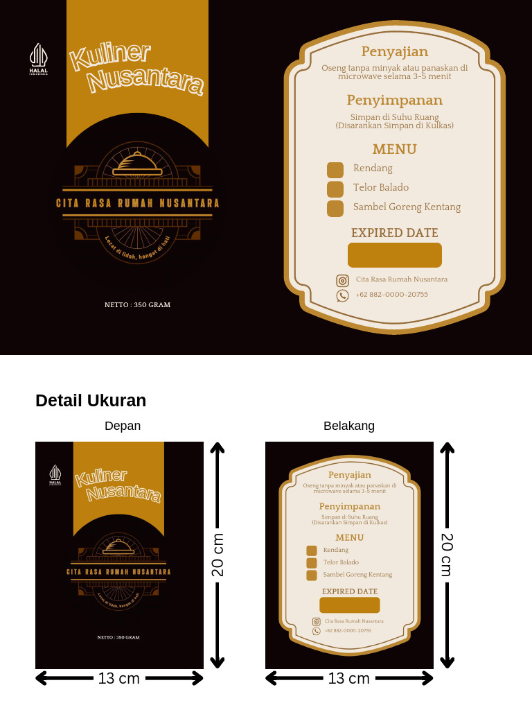 Label Kemasan Merah Rendang Daging-1 | PDF