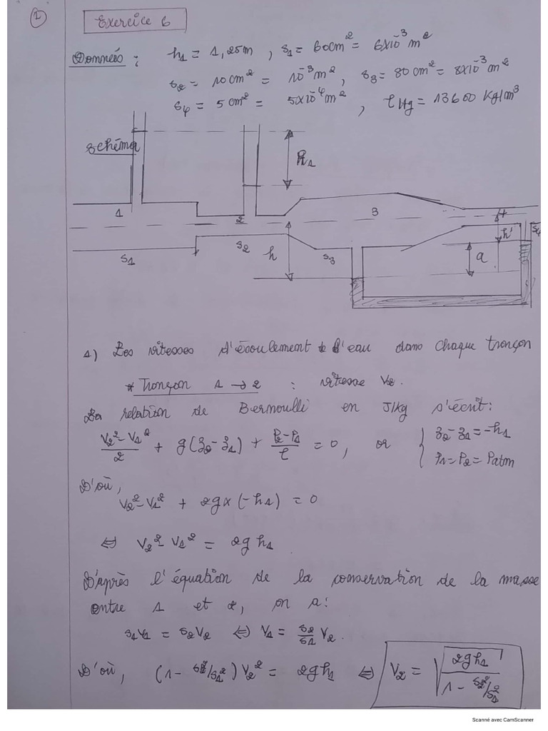 U.M.R Proposal (Exos 6 & 8 TD1 Méca Fluides GC3) | PDF
