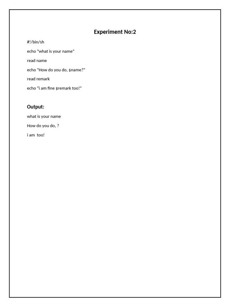 Experiment No | PDF