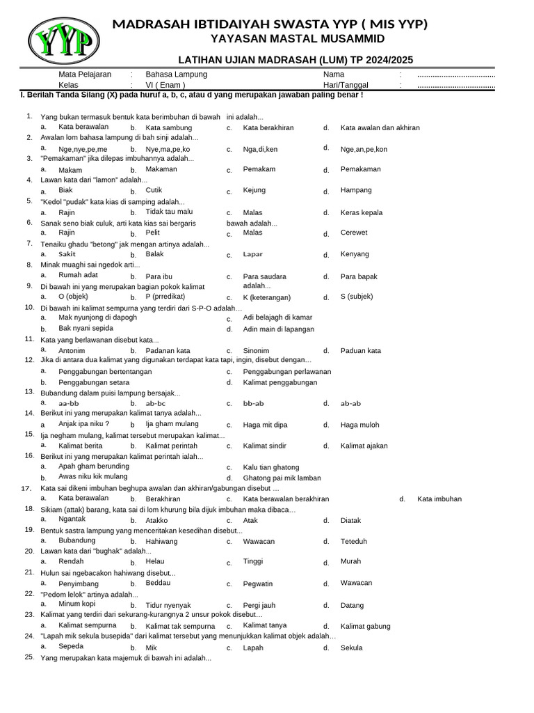 Lum Bahasa Lampung | PDF