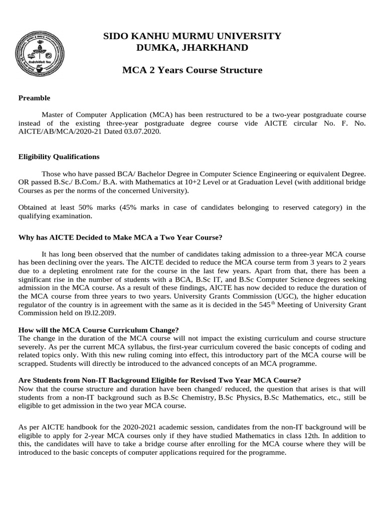 SKMU MCA 2years Syllabus | PDF | Class (Computer Programming) | Method ...