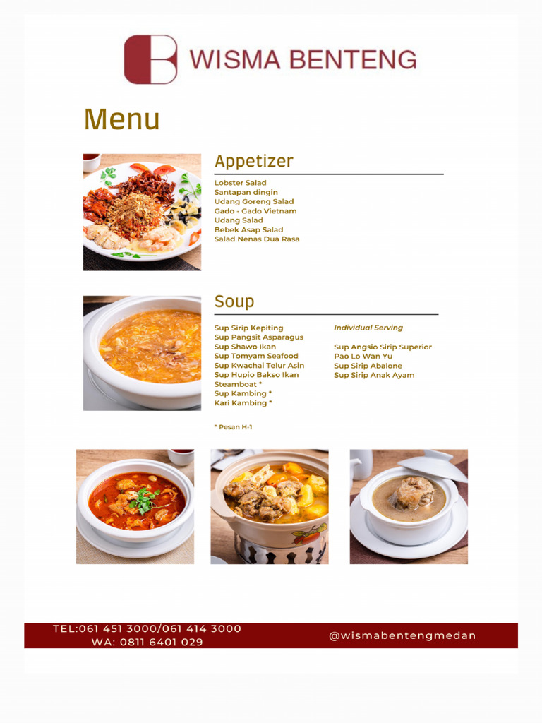 Wisma Benteng Menu Medan | PDF