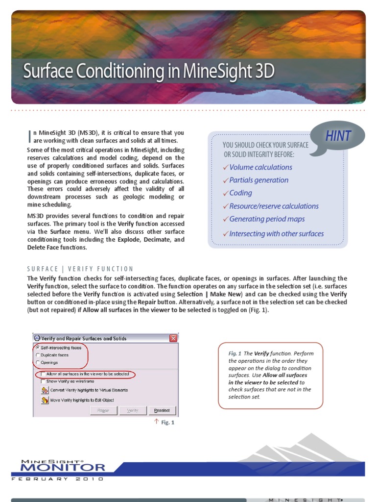 Surface - Conditioning in MineSight | PDF | Areas Of Computer Science | Computing