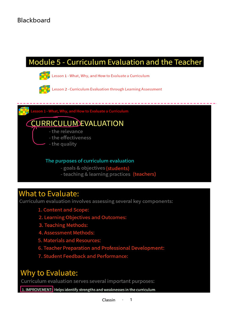 Module 5 CURRICULUM EVALUATION | PDF