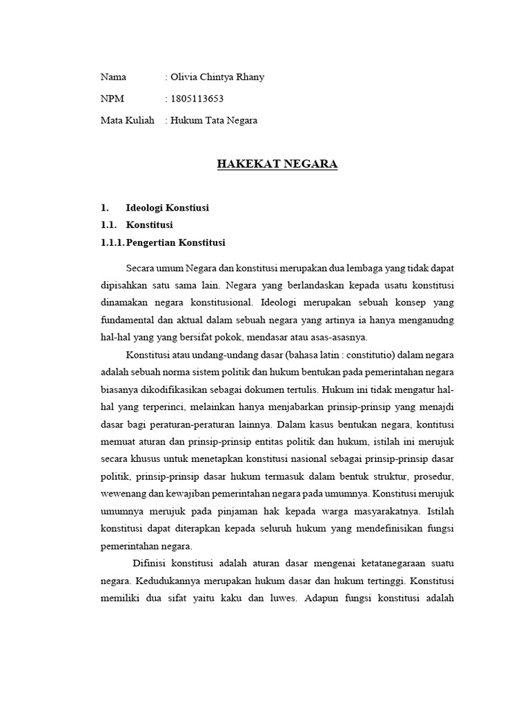 Hakekat Negara - Olivia Chintya Rhany | PDF