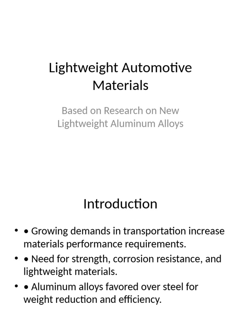 Lightweight Automotive Materials | PDF