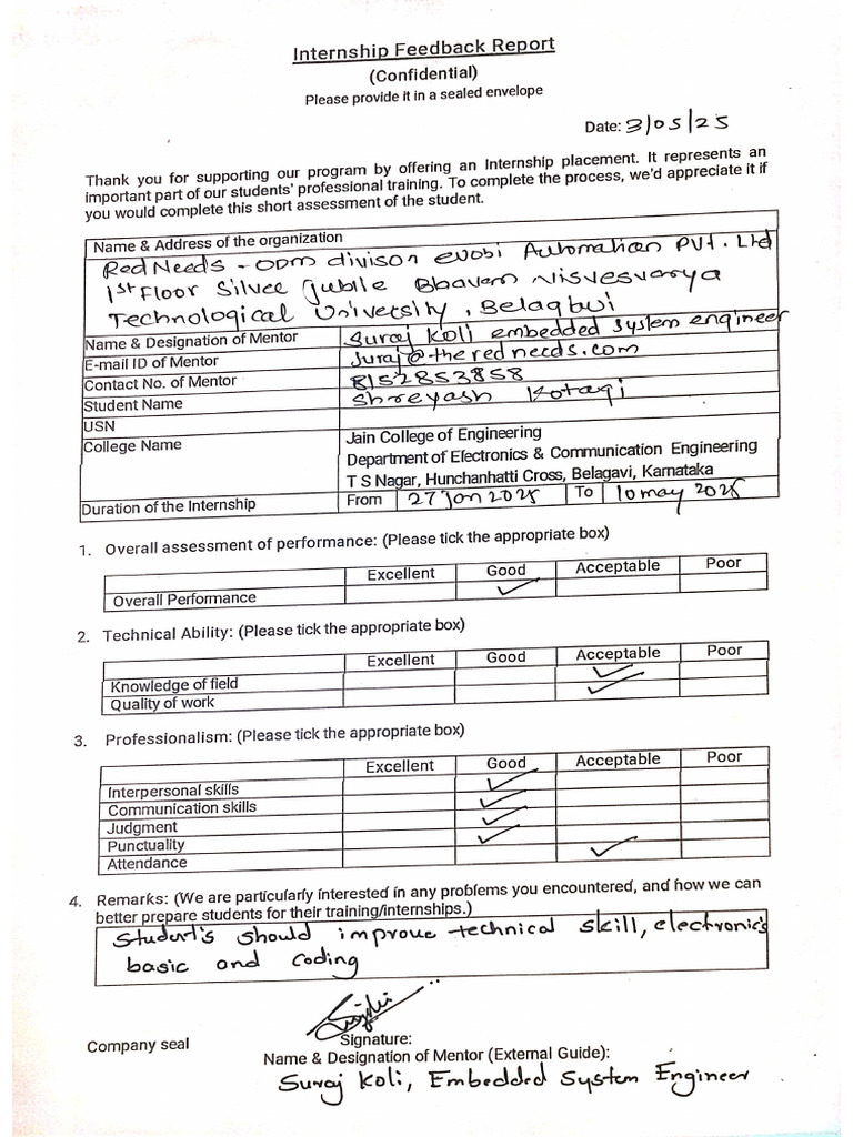 Shreyas Kotagi Feedback | PDF