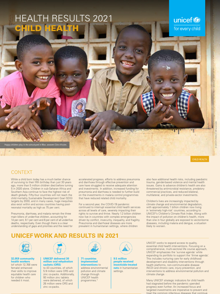 Health Results 2021 Child Health | PDF | Non Communicable Disease | Malaria