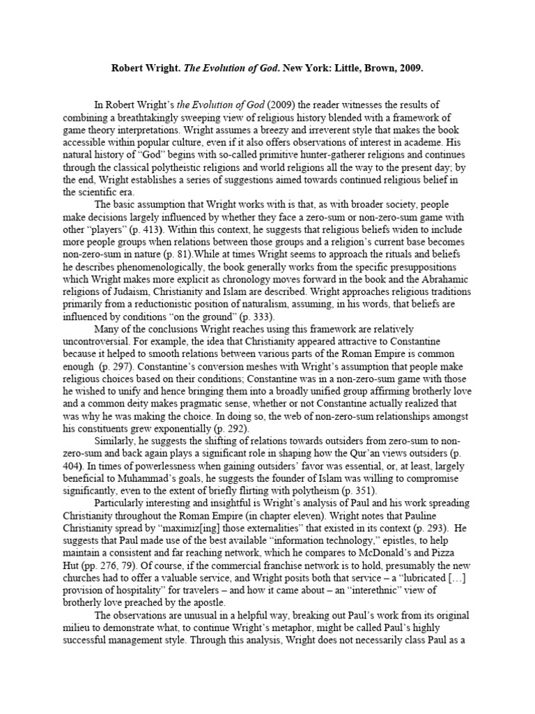 Robert_Wright_The_Evolution_of_God_2009 | PDF | The Exodus | Deities