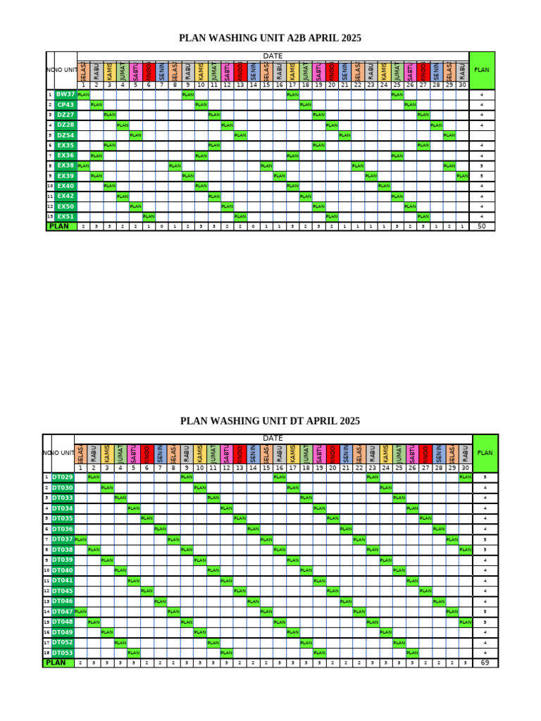 April 2025 Washing Unit Plans | PDF