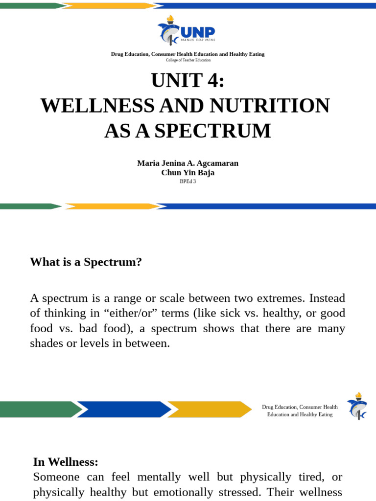 Wellness and Nutrition Spectrum Explained | PDF | Nutrition | Diet ...
