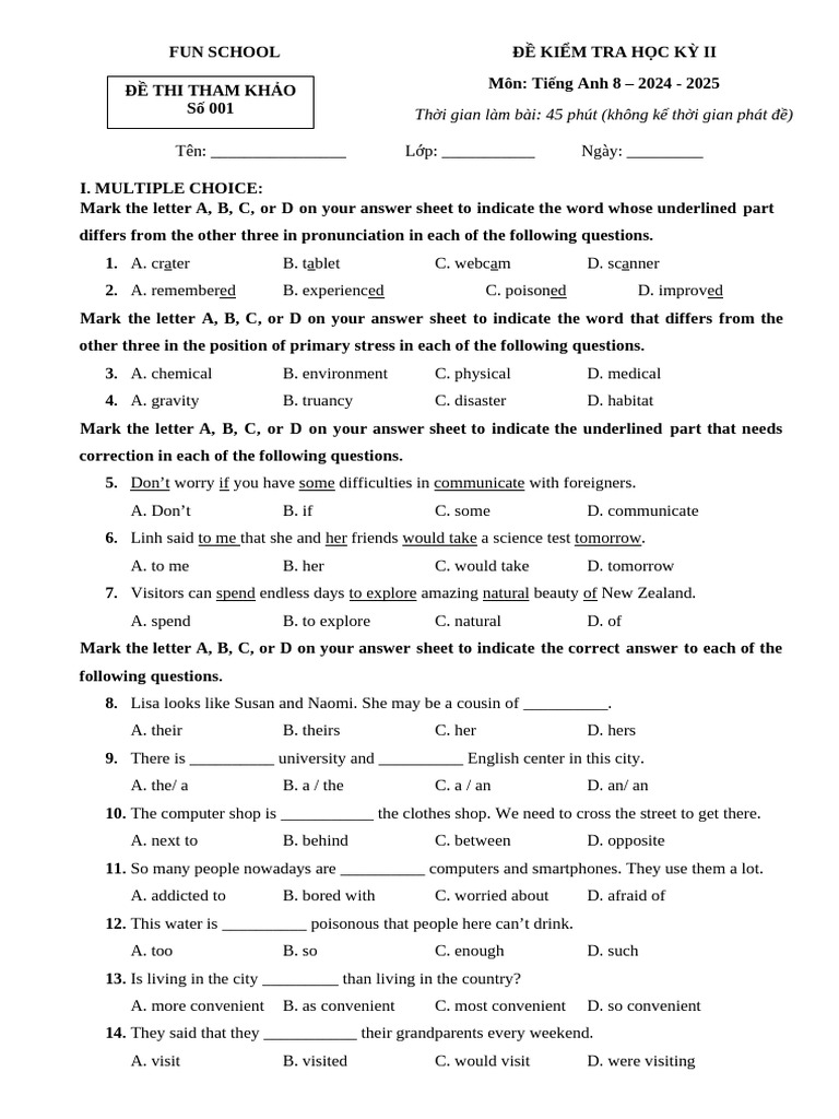 Term II - G8 - Form 2025 - L1-2 | PDF | Climate Change | Planets