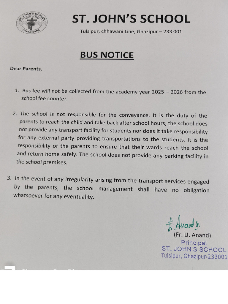 Bus Notice | PDF