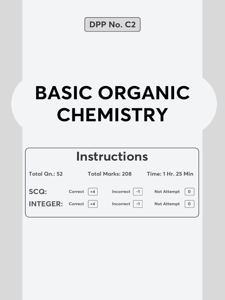 Basic Organic Chemistry DPP C2 Guide | PDF | Learning Programs ...