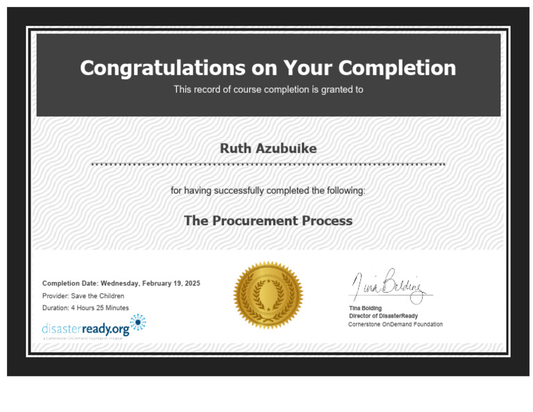 Official Procurement Certification | PDF