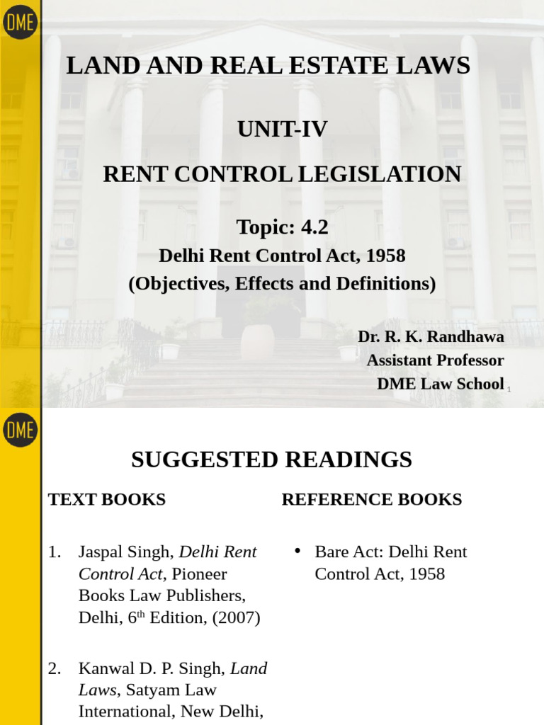 LL 4.2 DRCA-Objectives | PDF | Leasehold Estate | Landlord