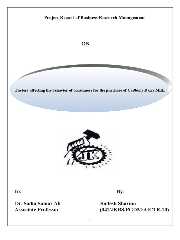 BRM Project | PDF | Milk | Chocolate