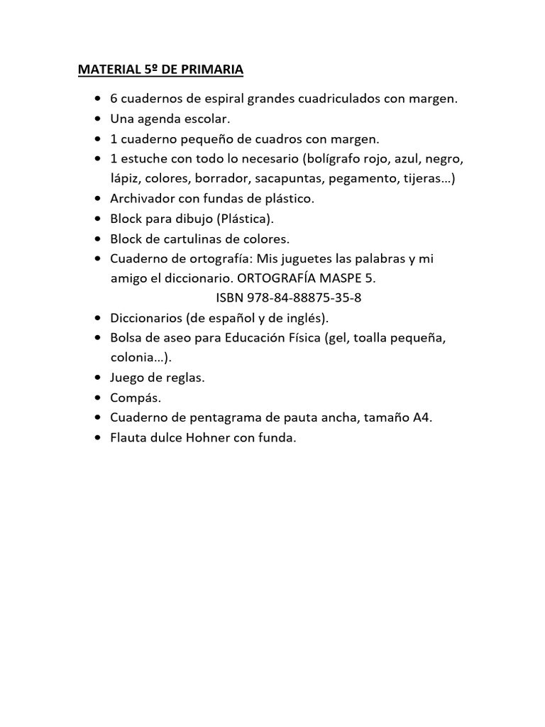 Material 5o de Primaria | PDF