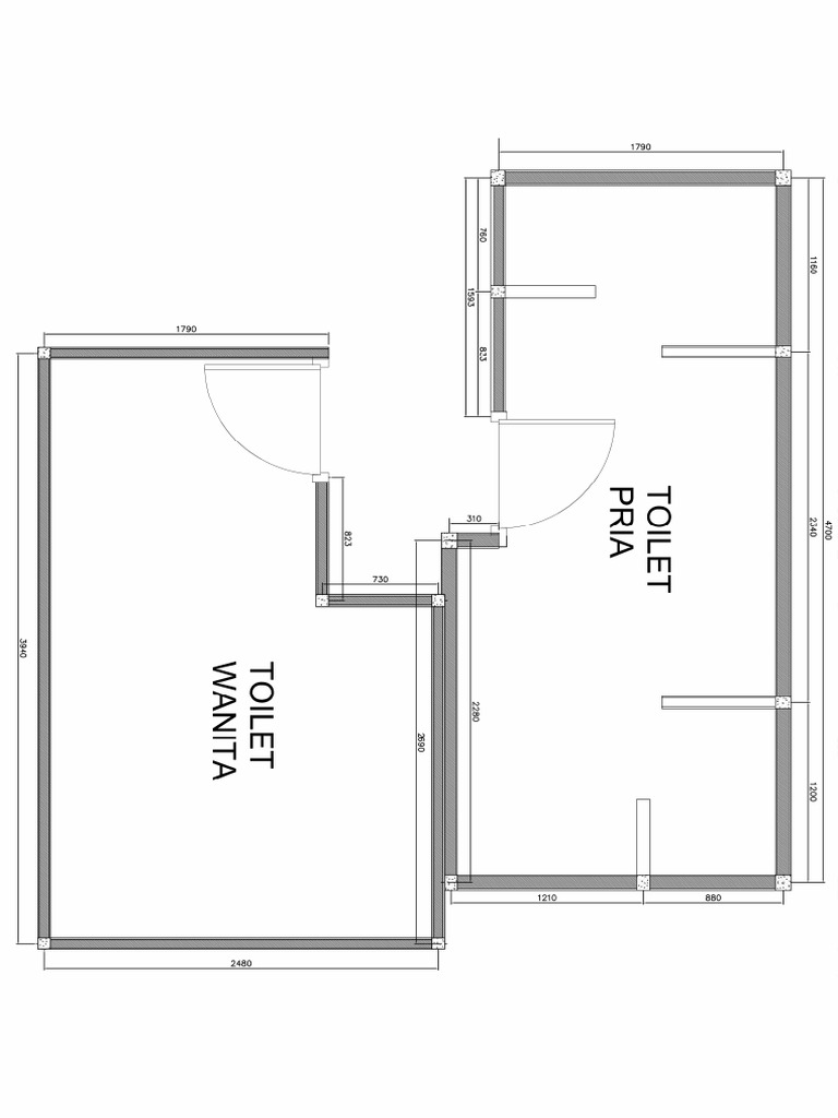 A1 - Denah Restroom Taksu Sanur - Rev.00 | PDF